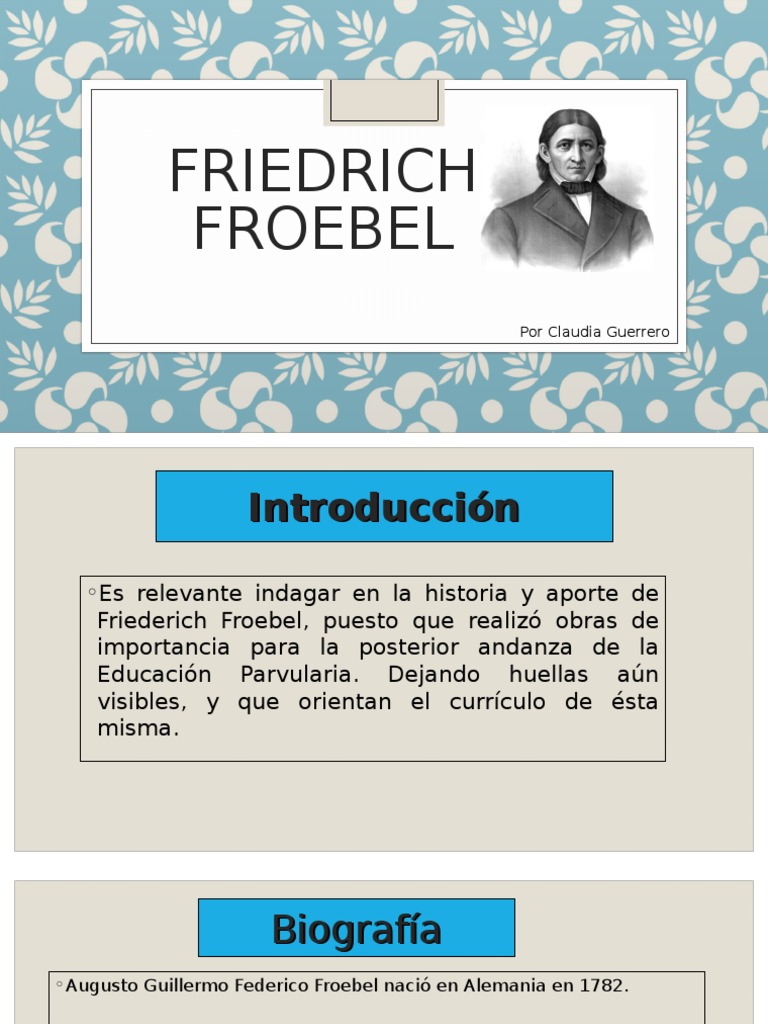 Friedrich froebel.ppt | Jardín de infancia | Ciencia filosófica