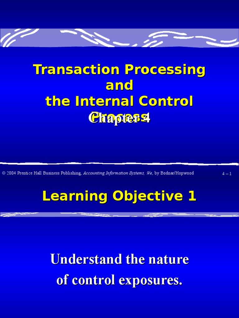 AISCH04 Transaction Processing and The Internal Control Process | PDF ...