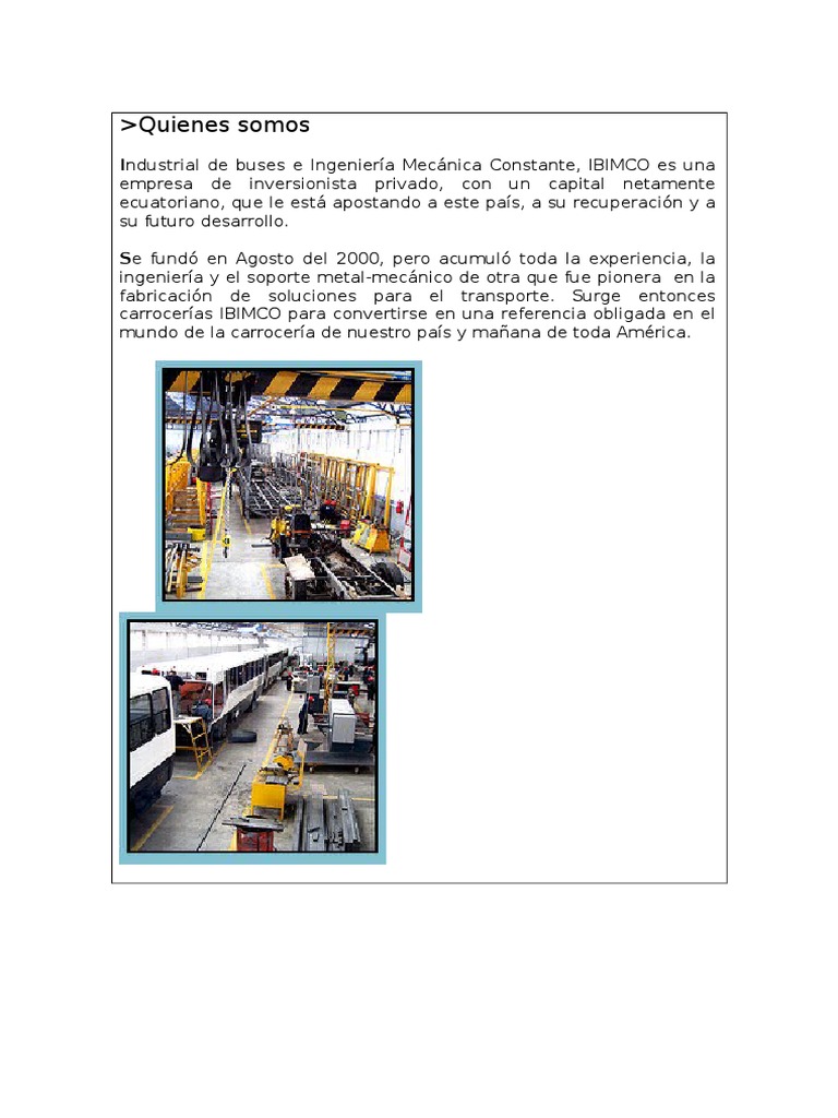 Ibimco | PDF | Ecuador | Autobús