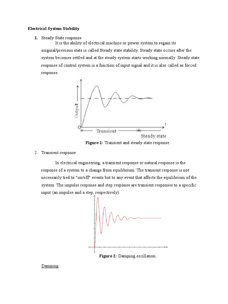 Electrical System Stability | PDF | Steady State | Engineering