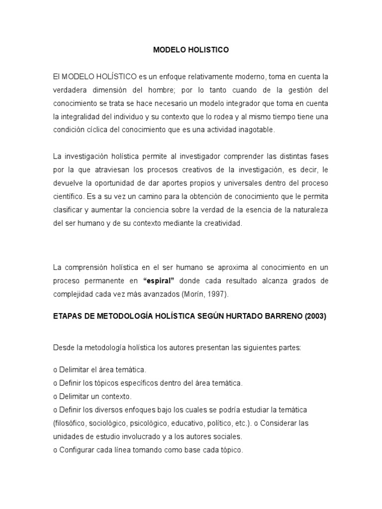 Modelo Holistico | PDF