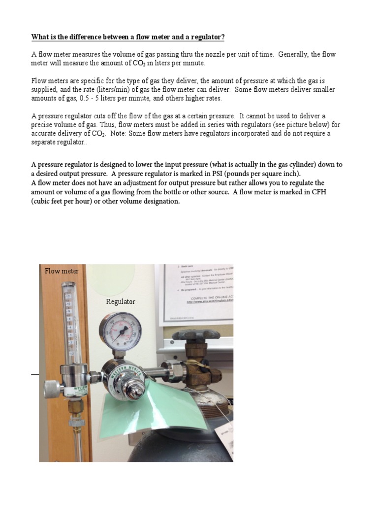 Co 2 Flow Meters Vs Regulators | PDF | Flow Measurement | Volume