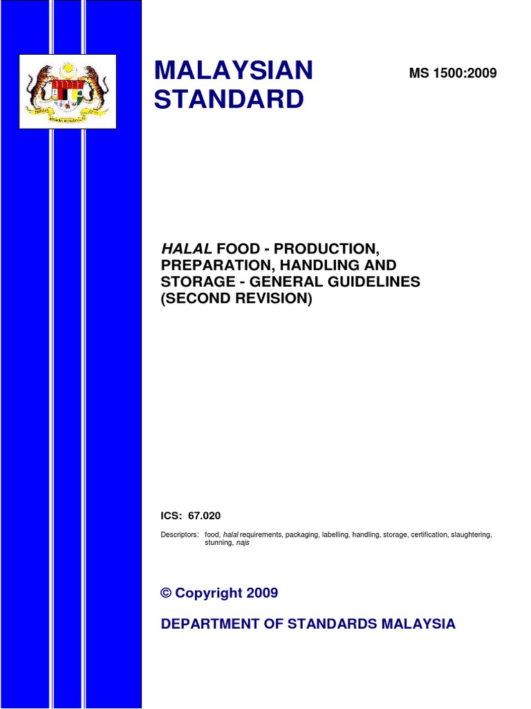 Malaysian Standard: Halal Food - Production | PDF | Standardization ...
