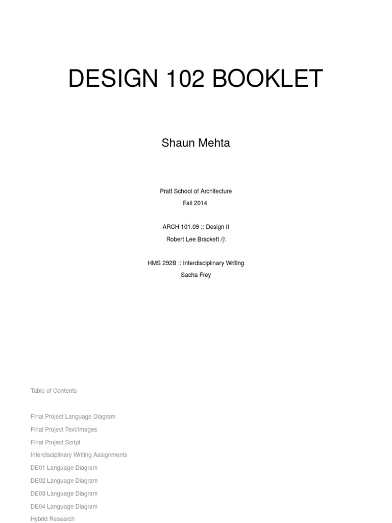 Design 102 Booklet: Shaun Mehta | PDF | Extrusion