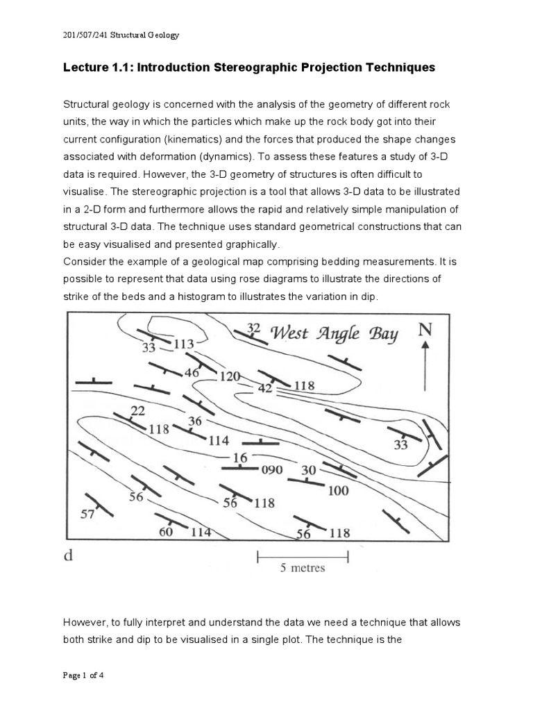 Lecture 1.1 Stereonets Intro Extra Text PDF | PDF | Sphere | Structural ...
