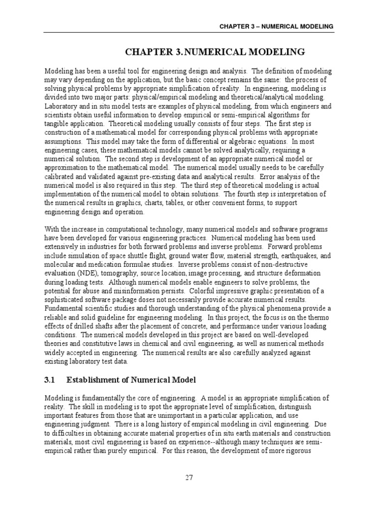 Chapter 3. Numerical Modeling: 3.1 Establishment of Numerical Model ...