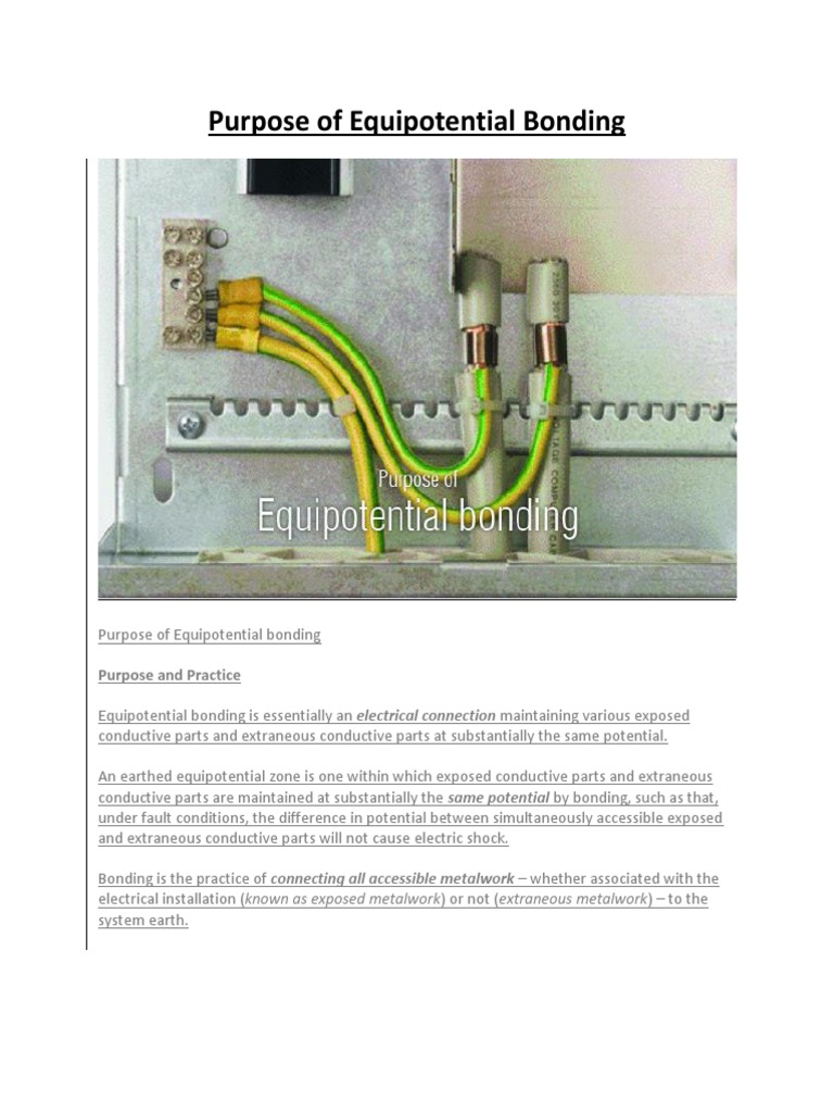Purpose of Equipotential Bonding | Building Technology | Electricity