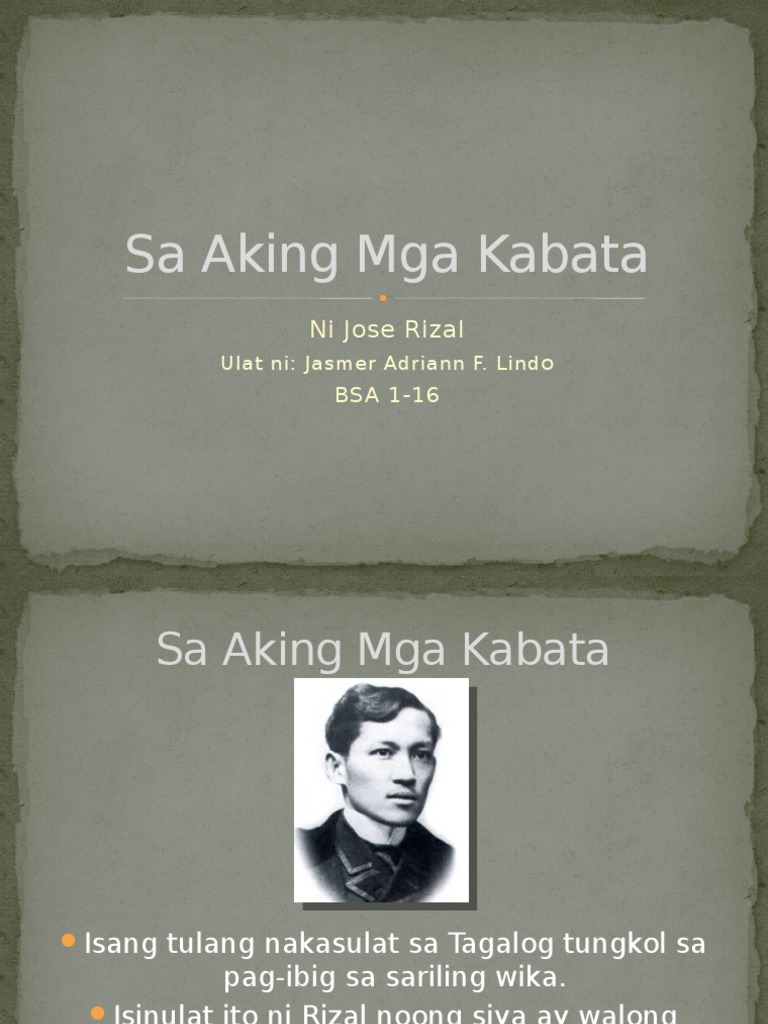 Sa Aking Mga Kabata | PDF