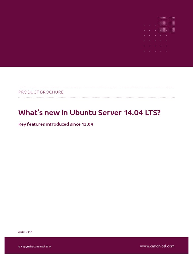 What's New in Ubuntu Server 14.04 LTS?: Product Brochure | PDF | Ubuntu ...