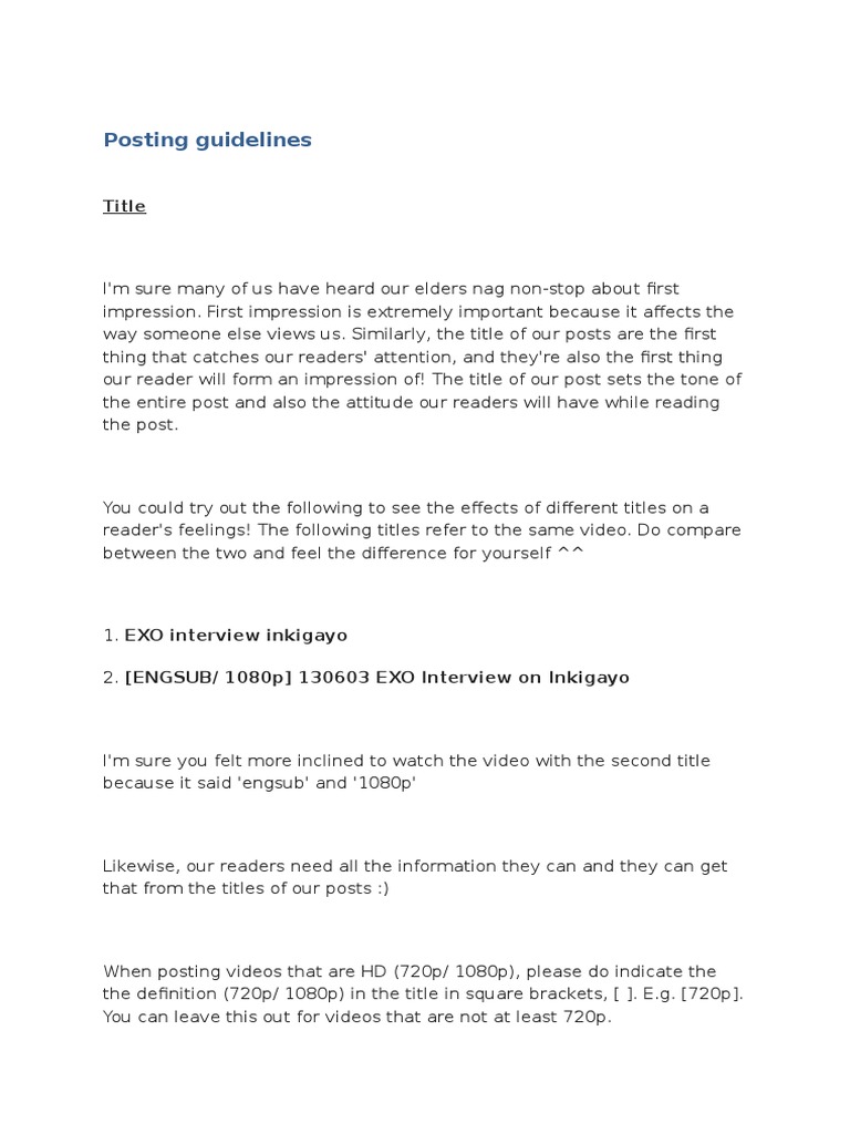 Posting Guidelines | Download Free PDF | Communication | Computing And ...