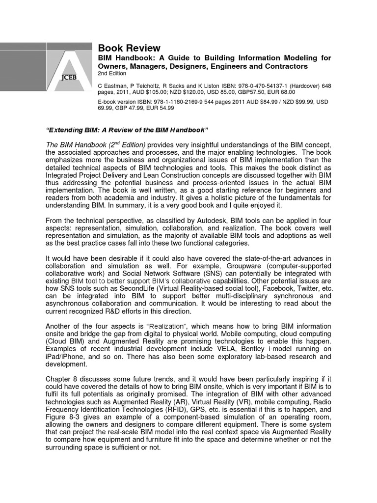 BIM Hand Book | PDF | Building Information Modeling | Augmented Reality