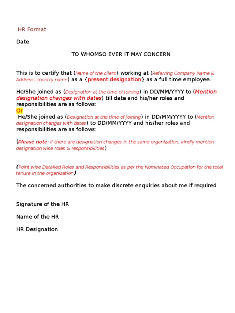Job Referral Letter Template | PDF