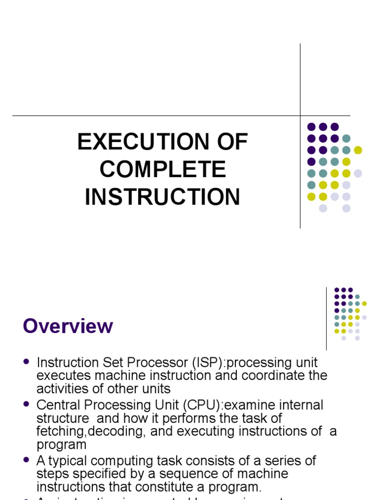 Execution of Instruction | Instruction Set | Central Processing Unit