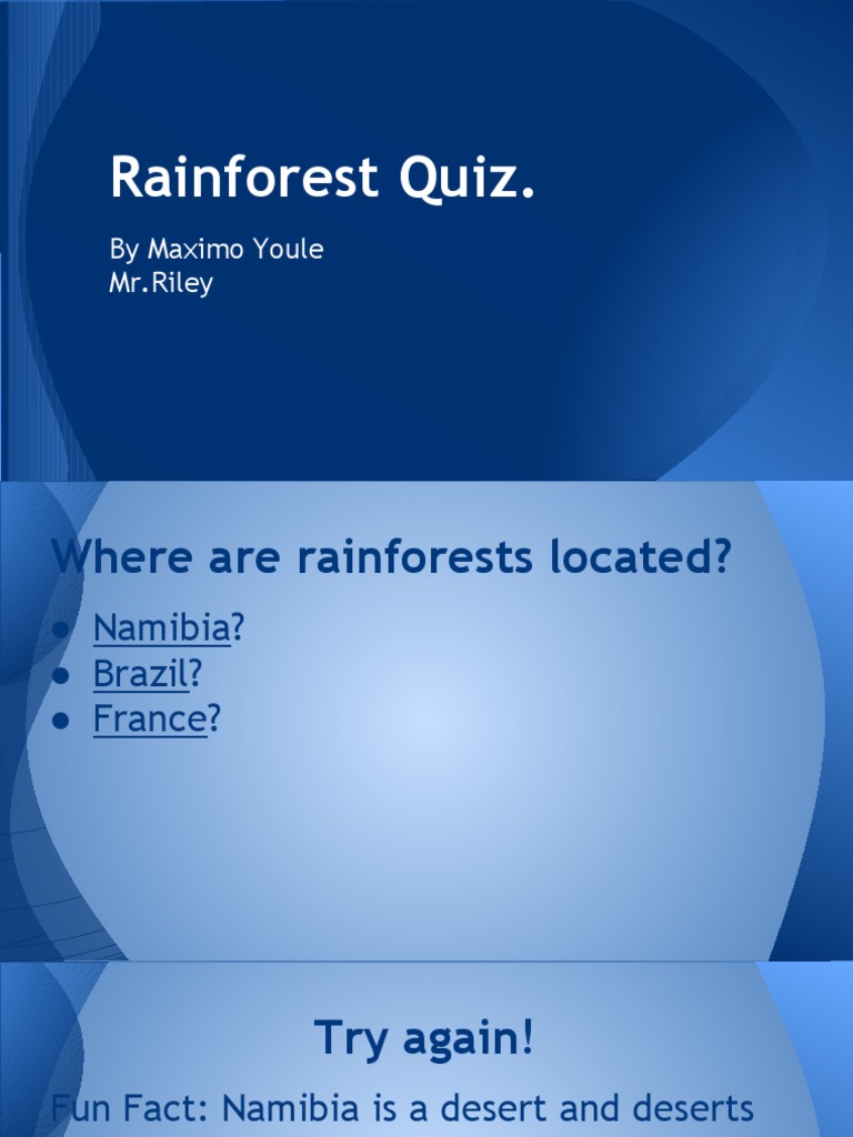 Rainforest Quiz: Test Your Knowledge | PDF