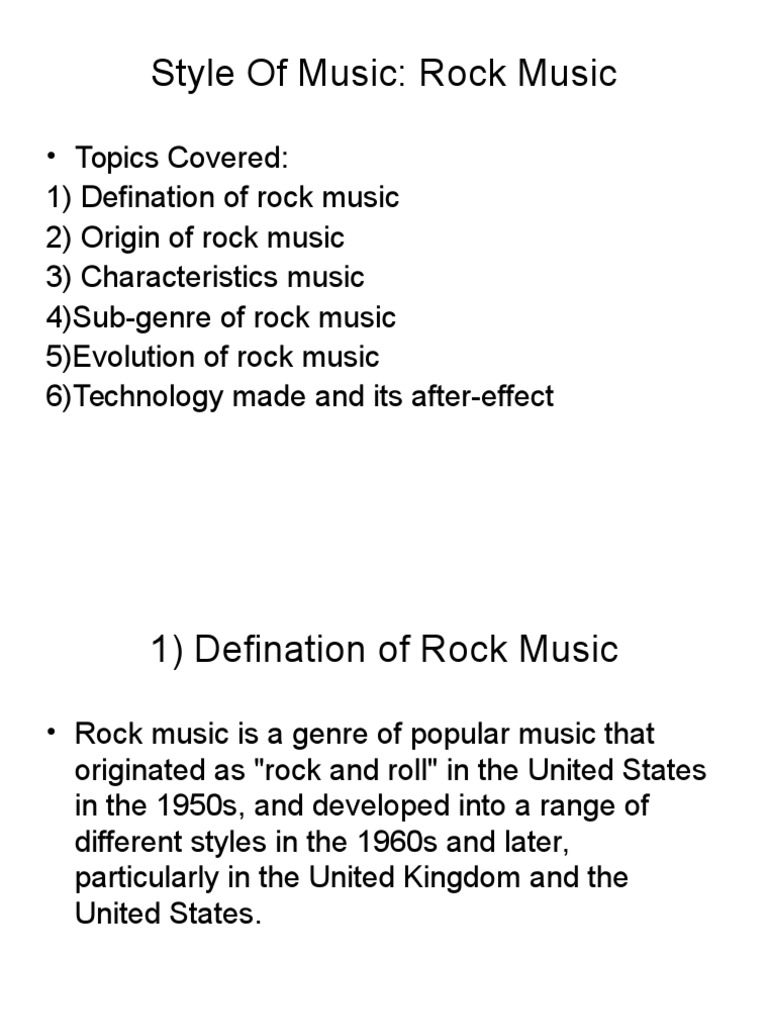 Characteristics and Evolution of Rock Music | PDF | Rock Music ...