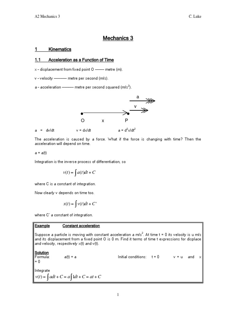 Mechanics 3 Revision Notes Pdf Gravity Orbit