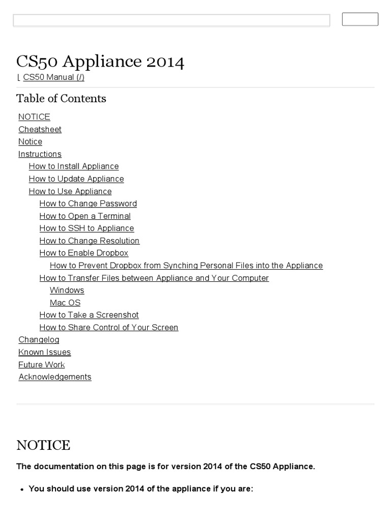 CS50 Appliance 2014 | PDF | Virtual Machine | Screenshot