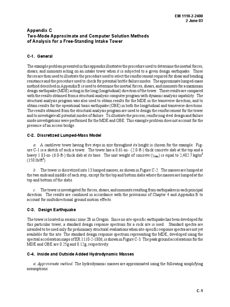 USACE - !two-Mode Approximate and Computer Solution Methods | PDF ...