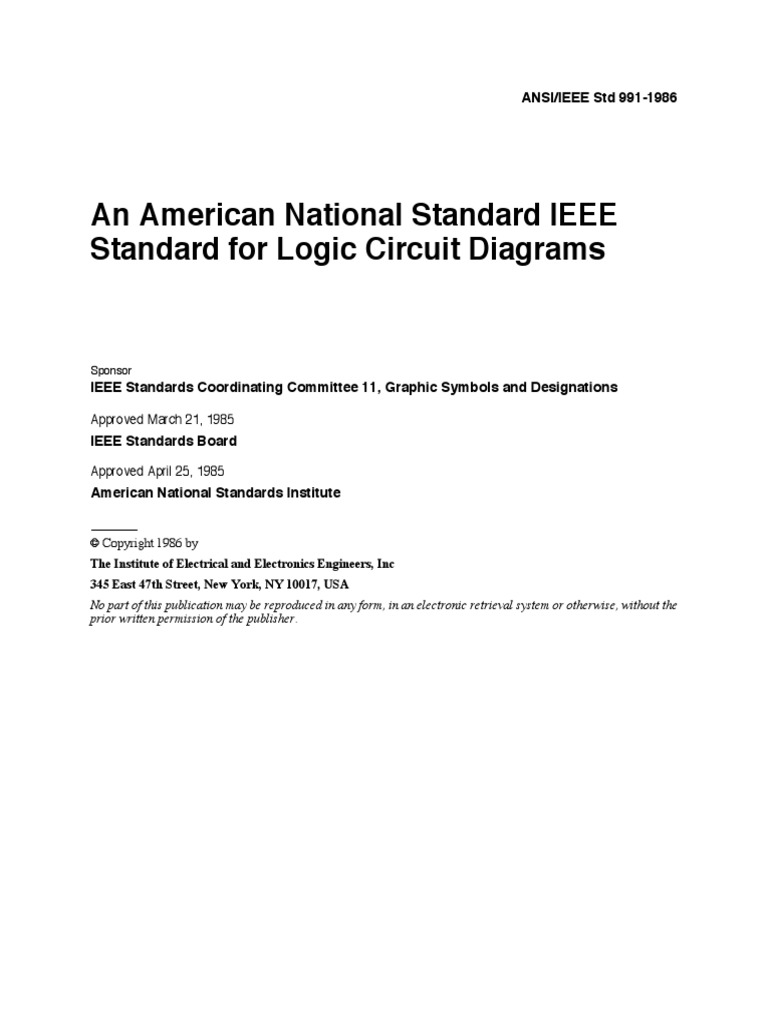 Ansi Ieee STD 991 (1986) | PDF | Logic Gate | Electronic Circuits