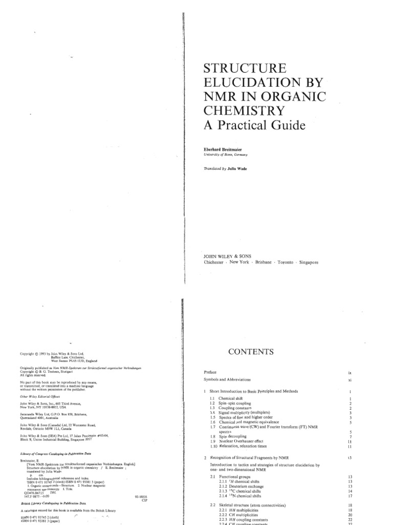 Breitmaer NMR Estructural Elucidation | PDF | Nuclear Magnetic ...