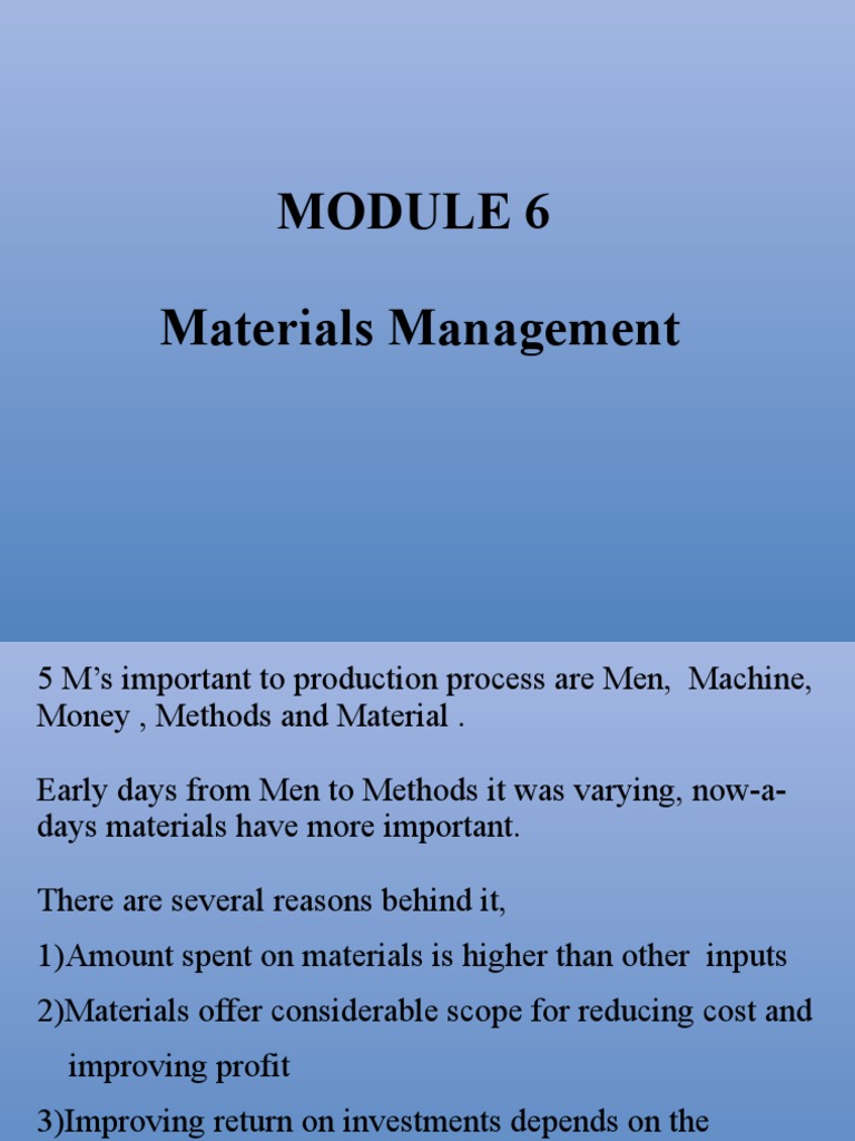 Material Management | PDF | Inventory | Sales