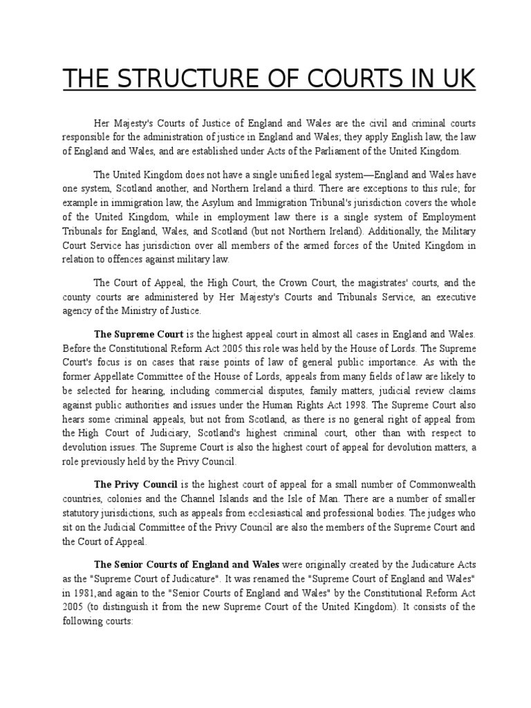 UK Court Structure Explained: Hierarchy from Supreme to County Courts ...