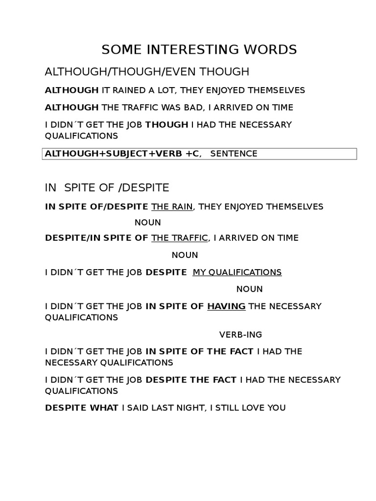 Some Interesting Words | PDF