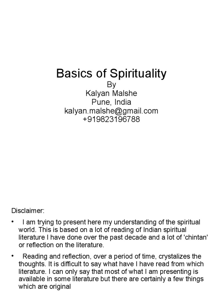 Basics of Spirituality | PDF | Nature