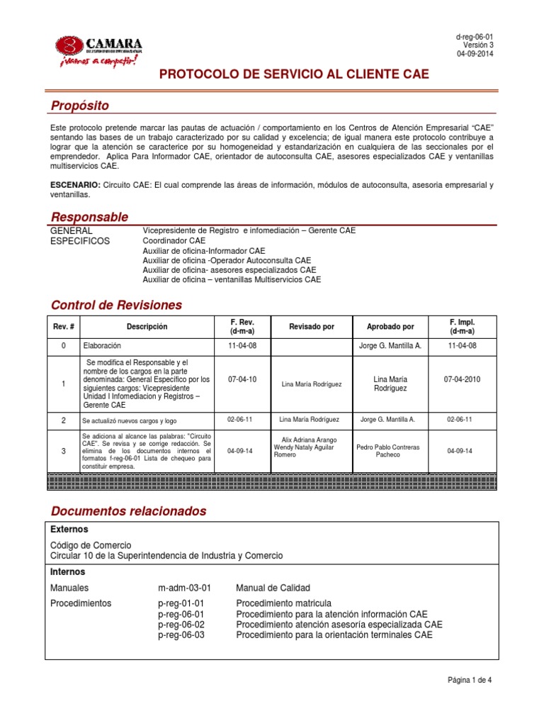 Protocolo de Servicio Al Cliente. | PDF | Calidad (comercial) | Servicio al Cliente