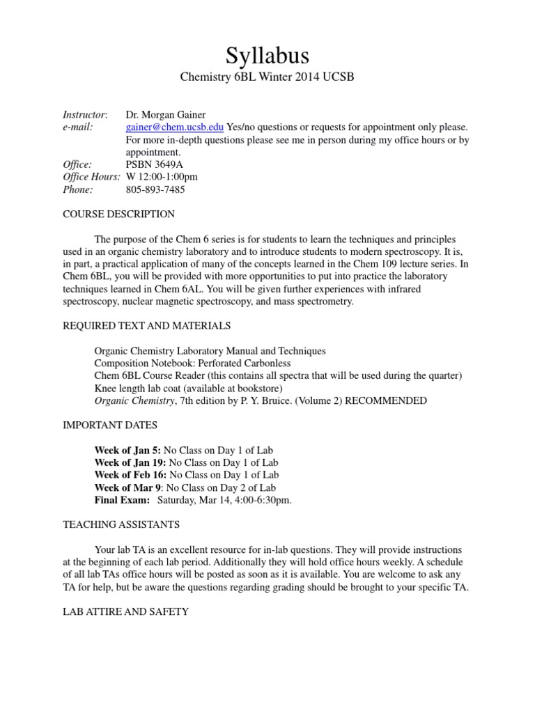 6BL W15 Syllabus | PDF | Academic Dishonesty | Notebook