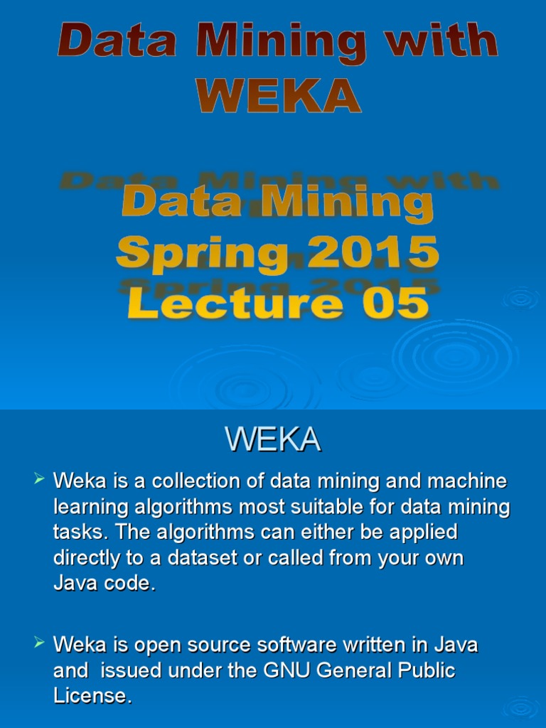 Introduction To Weka | PDF | Data Mining | Machine Learning