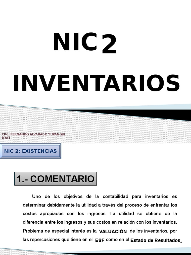 Nic 2 | PDF | Valoración empresarial | Contabilidad