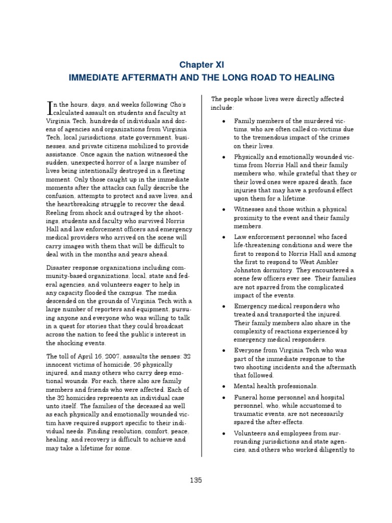 Virginia Tech Shooting Aftermath Support | PDF | Victimology | Violence