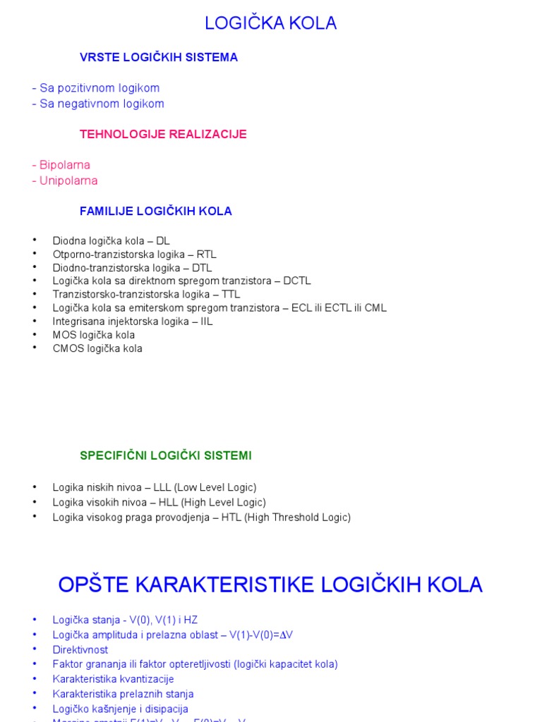 Osnovi Elektronike - Logicka Kola | PDF