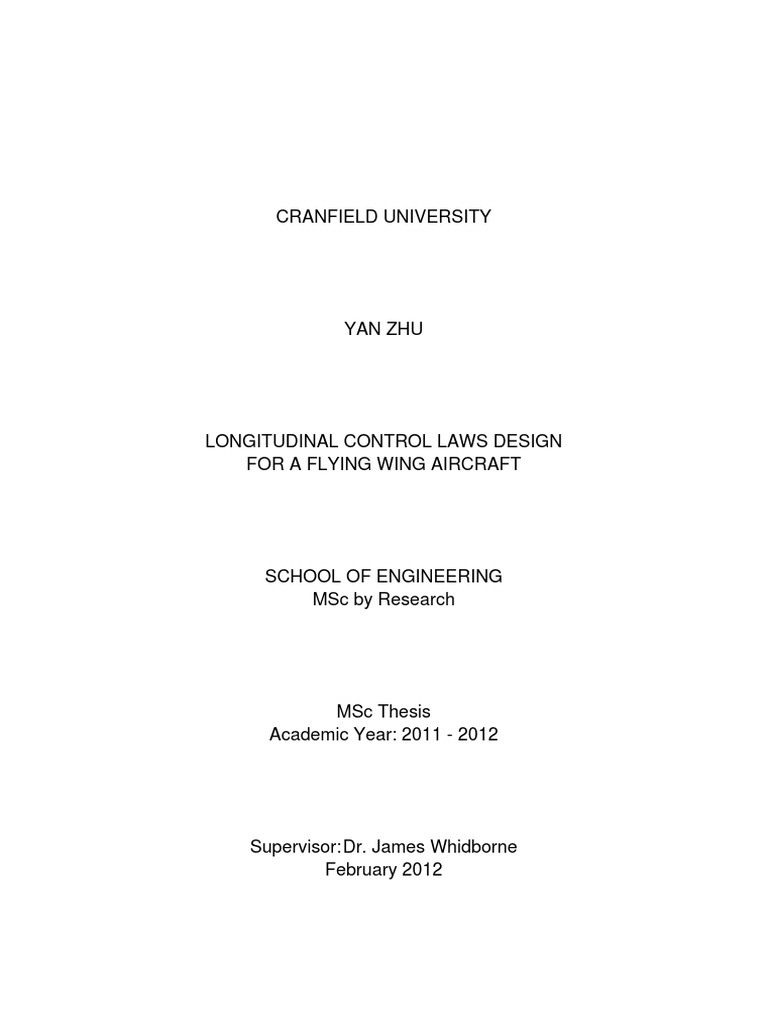 Longitudinal Control Law Design Flying Wing | PDF | Aircraft | Flight