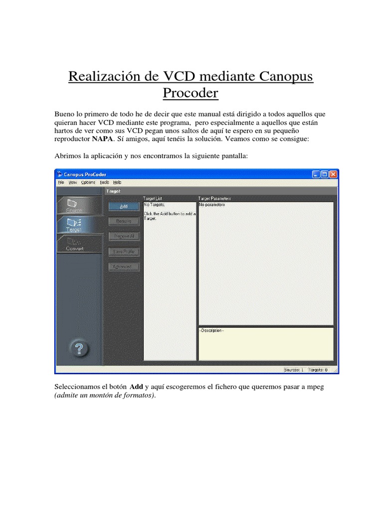 Manual Canopus Procoder | PDF | Disco compacto | Archivo de computadora