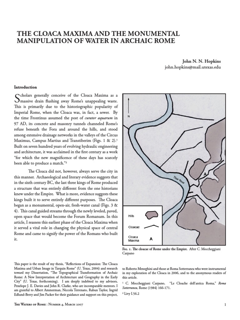 Cloaca Maxima PDF | PDF | Rome | Ancient Rome