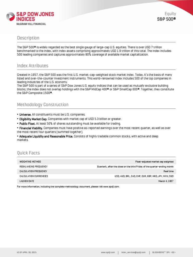 Fs SP 500 | PDF | S&P 500 Index | Exchange Traded Fund
