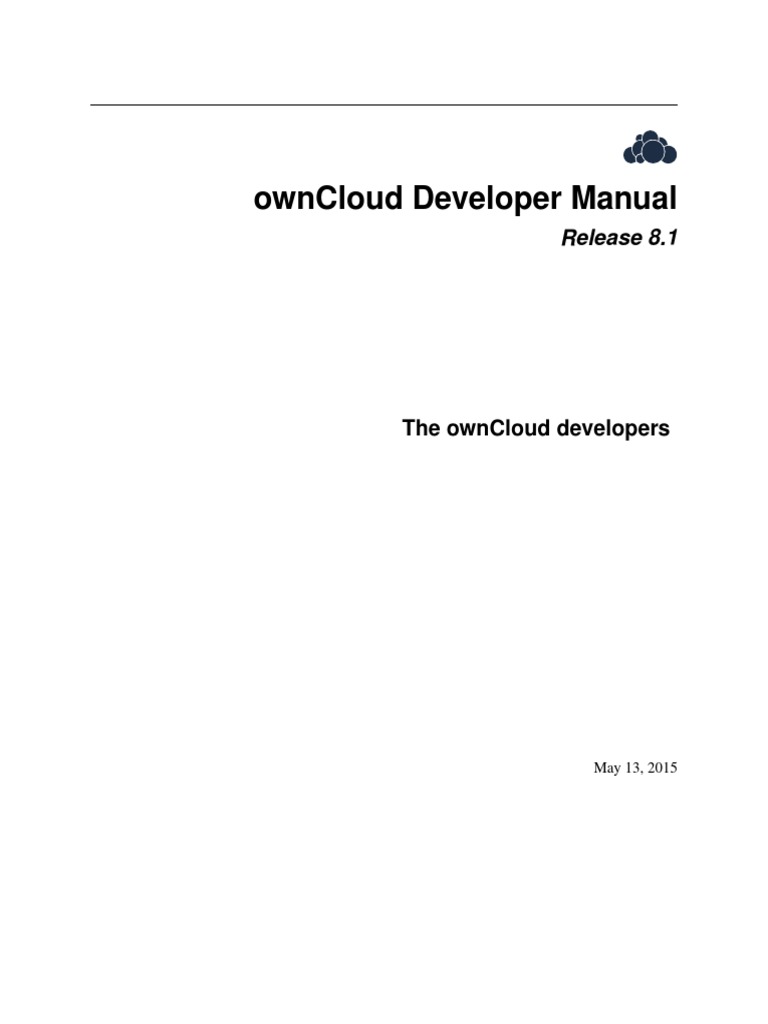 Own Cloud Developer Manual | PDF | Java Script | Php