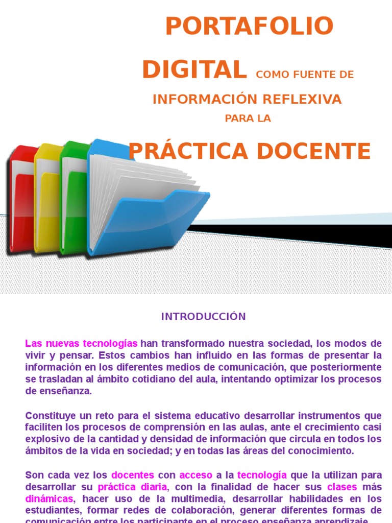 Portafolio Digital Como Practica Reflexiva Docente | PDF | Maestros | Evaluación