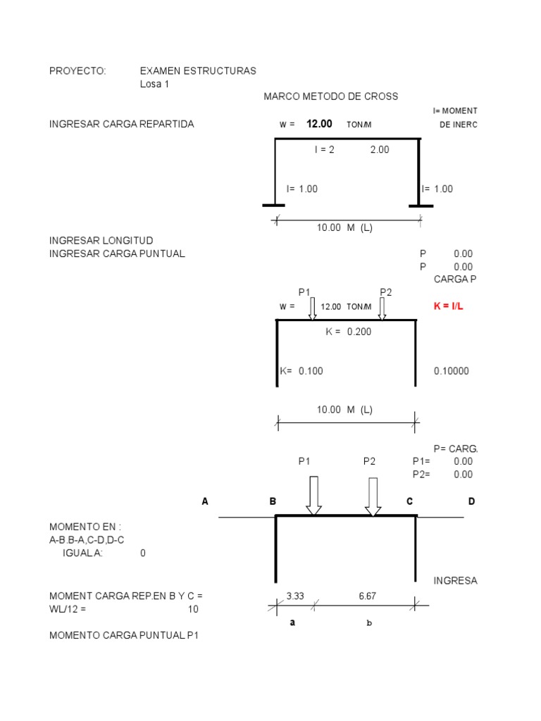 programa excel para calculo de marcos rigidos | Ingeniería estructural ...