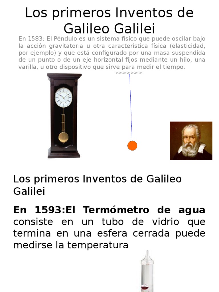Diapositivas Los Primeros Inventos de Galileo Galilei | PDF