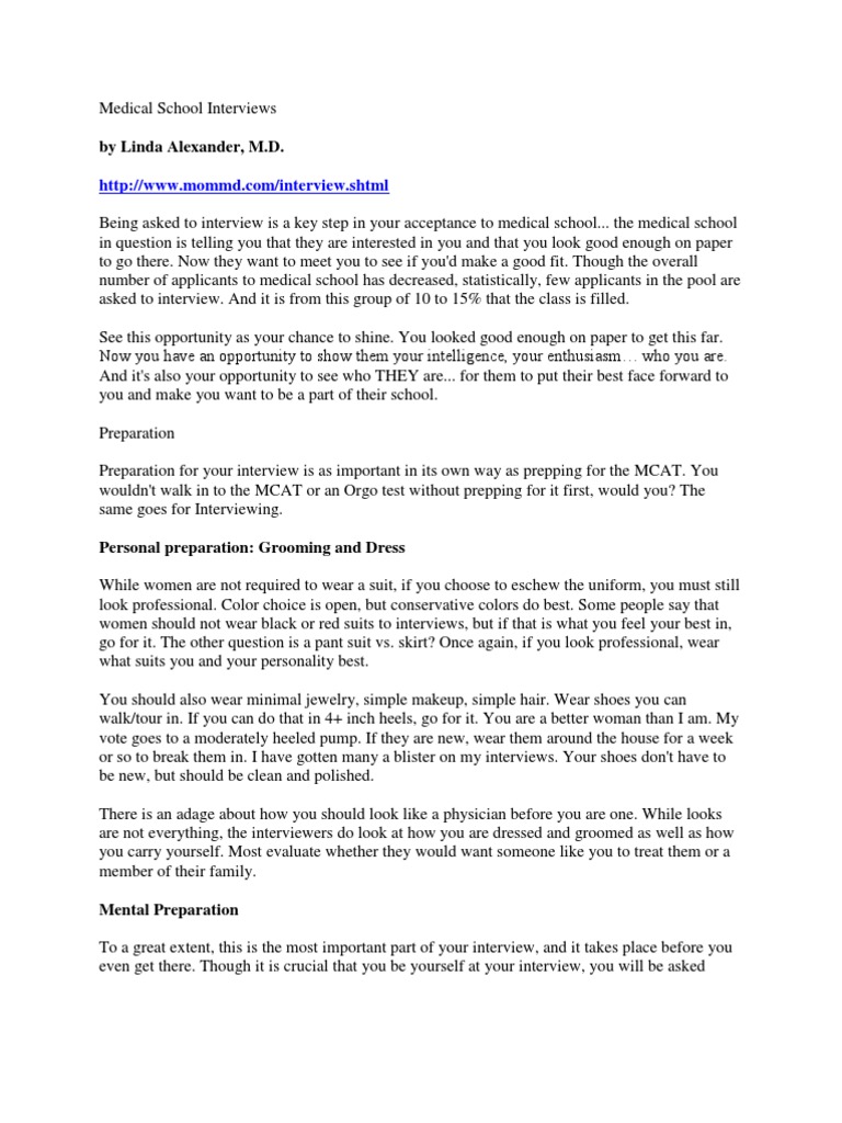 Medical School Interviews | PDF | Medical School | Interview