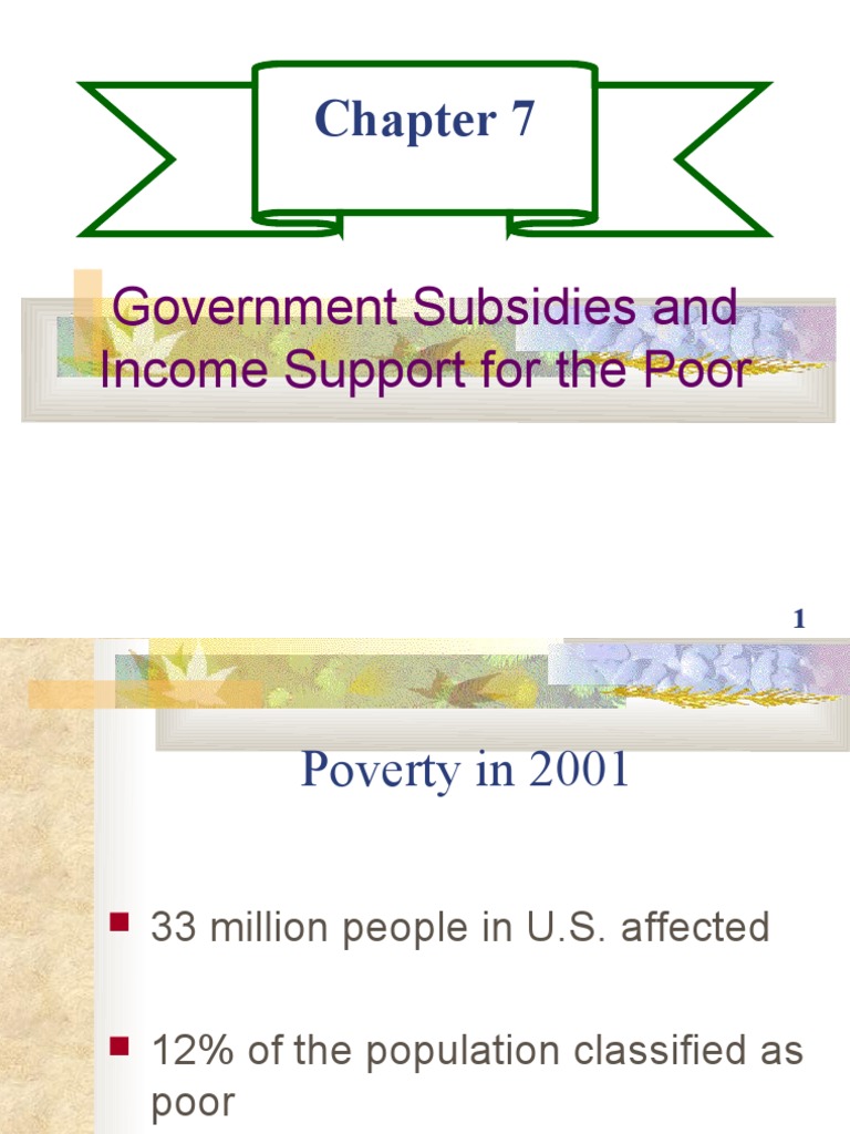 Chapter 7 - Government Subsidies and Income Support For The Poor | PDF ...