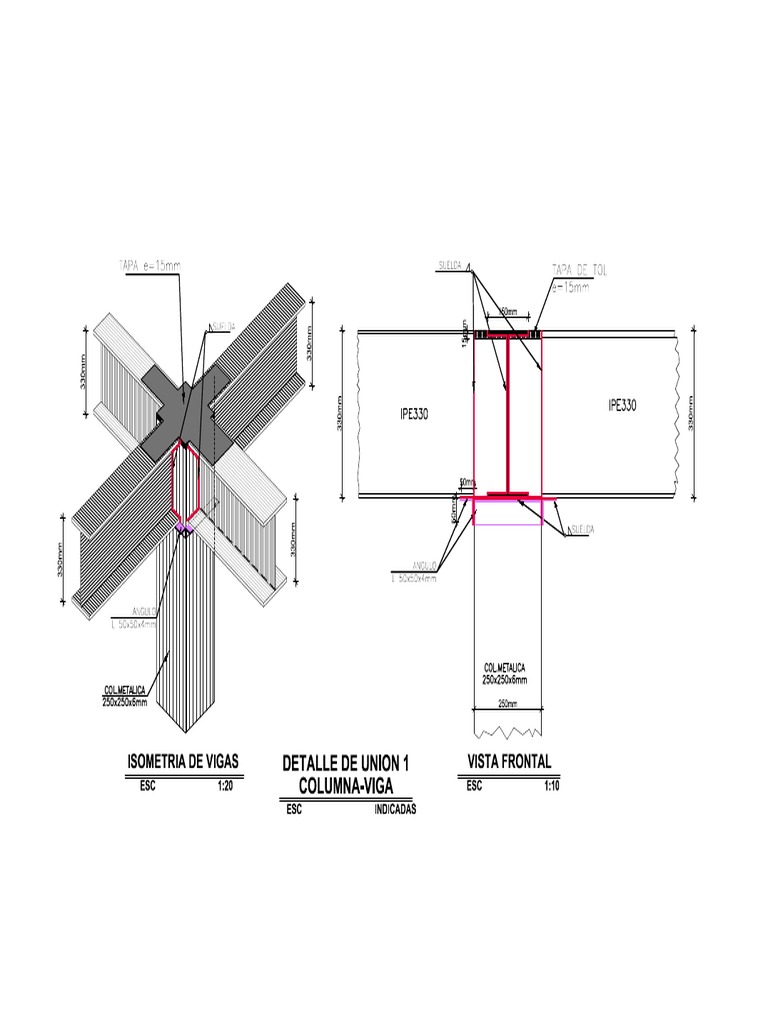 Detalle Union Viga-Columna Metalica