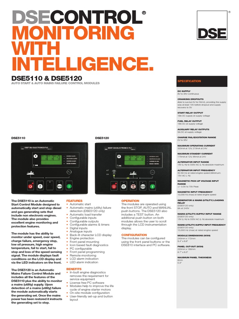 DSE5110 Data Sheet PDF | PDF | Mains Electricity | Relay