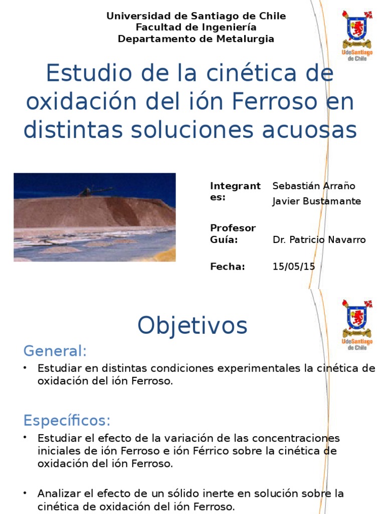 Presentación Oxidación Ión Ferroso | PDF | Ph | Redox