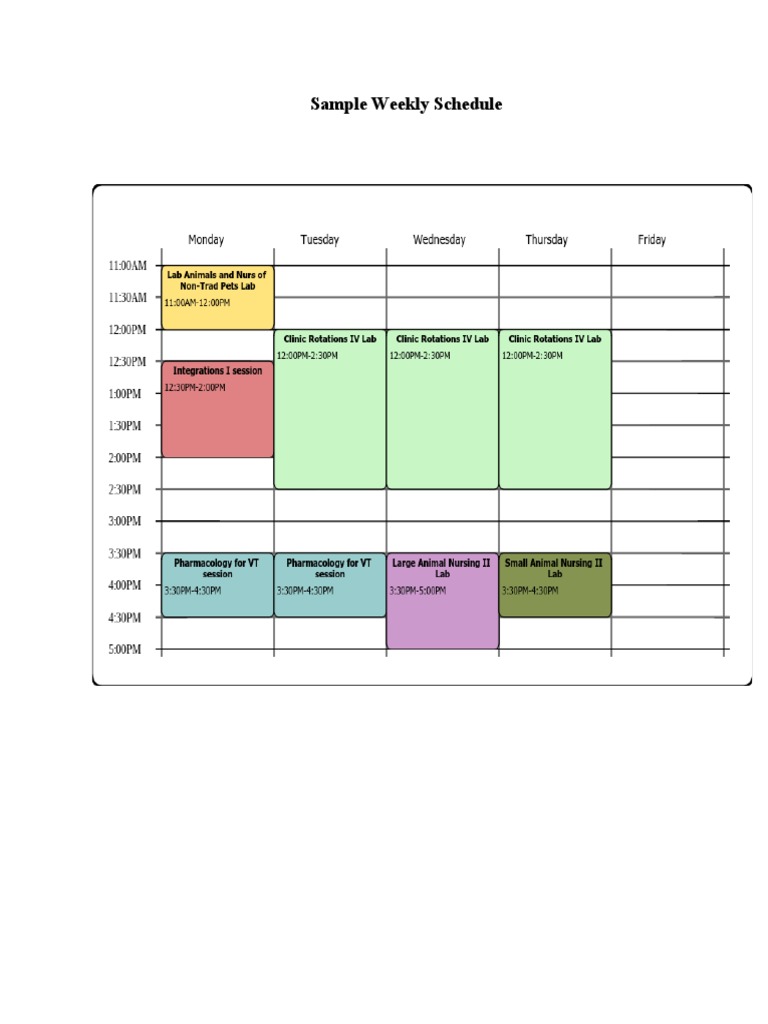 Sample Weekly Schedule Template | PDF