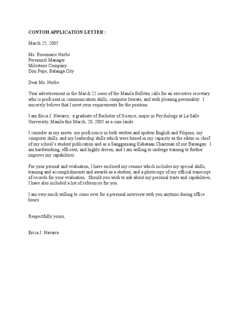 Contoh Application Letter | PDF