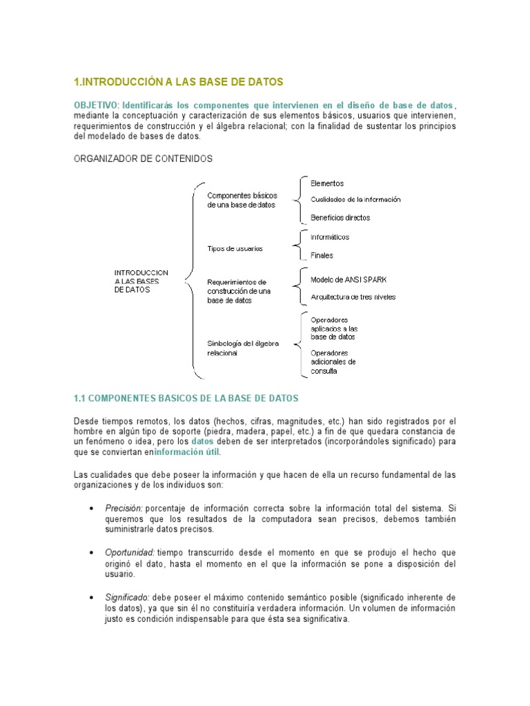 Material de Apoyo Base de Datos I | PDF | Bases de datos | Lenguaje de programación